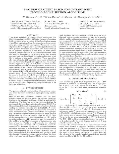 pdf two new gradient based non unitary joint block diagonalization algorithms