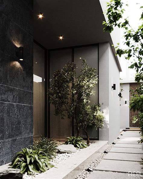 Modern Villa Garden Behance In 2024 Courtyard Design Landscape