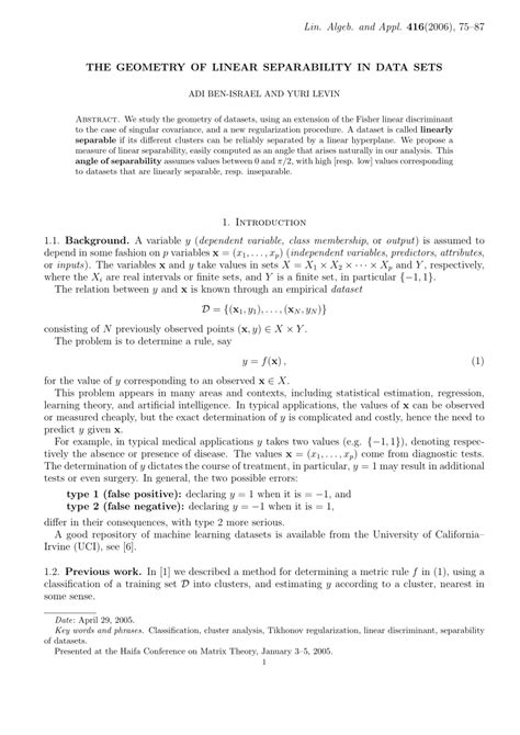pdf the geometry of linear separability in data sets