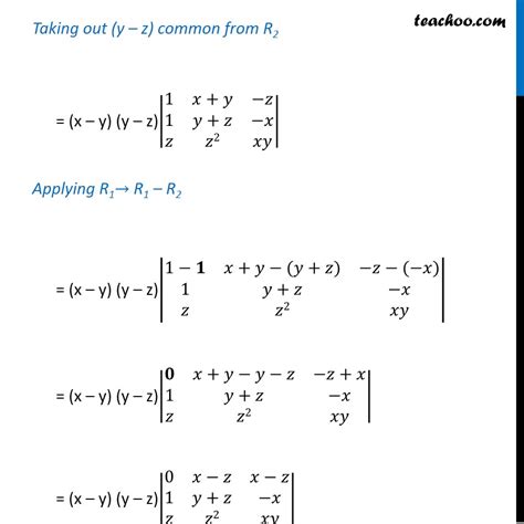 question 9 show that x x2 yz y y2 zx z z2 xy x y y z