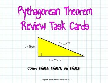 Pythagorean Theorem Task Cards By Katie Kim TPT
