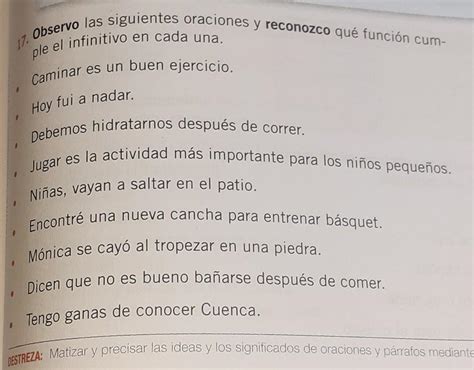 Observo las siguientes oraciones y reconozco qué función cumple el