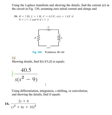 Solved Using The Laplace Transform And Showing The Details Chegg