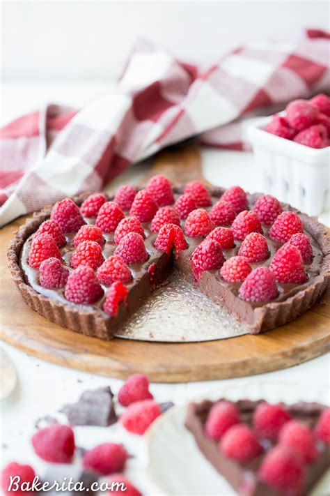 No Bake Raspberry Chocolate Tart Gluten Free Paleo Vegan Bakerita