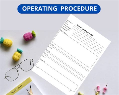 Standard Operating Procedure Template SOP Template Editable Word Form