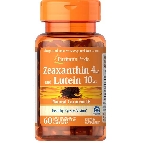Puritans Pride Eye Care Supplements Zeaxanthin Lutein Nutrition