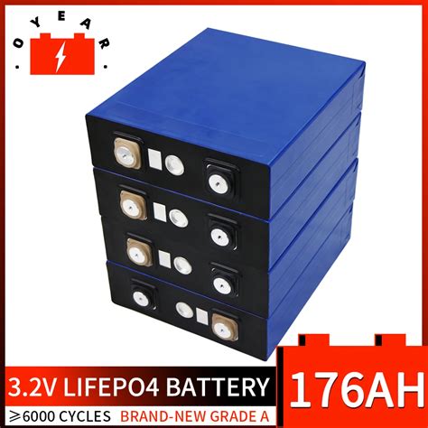 16 pçs novo 3 2v 176ah lifepo4 bateria 180ah 12v 24 48v 176ah não 200ah
