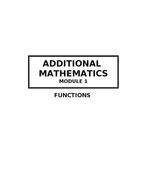 2 01 add math module 01 functions pdf function mathematics mathematical relations