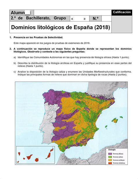 Lyceo Hispánico Ejercicio Práctico de Geografía de España n º 4