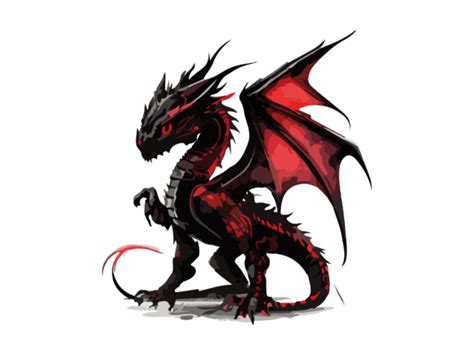 Cute Baby Dragon Watercolor SVG Clipart Illustration Par
