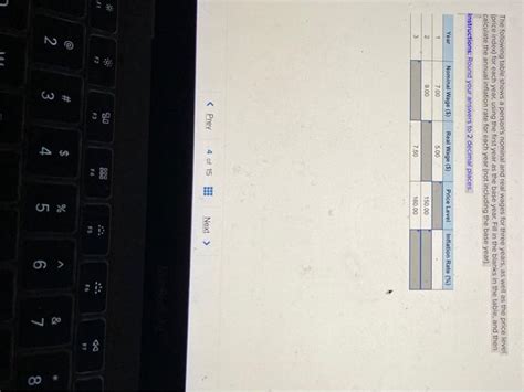 Solved F1 The Following Table Shows A Person S Nominal And Chegg