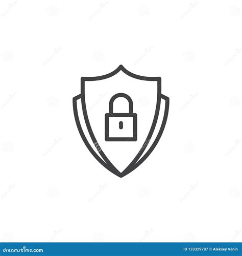 Escudo De La Seguridad Con El Icono Del Esquema De La Cerradura