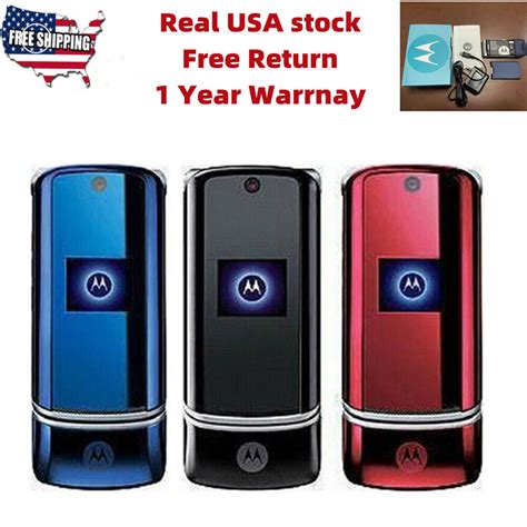 Original Unlocked Motorola KRZR K1 Flip Cell Mobile Phone Bluetooth 2MP