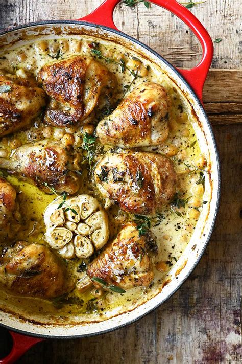 Creamy Garlic Butter Chicken Serving Dumplings