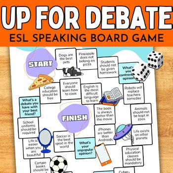 Up For Debate Agree Or Disagree Speaking Board Game For Esl High School