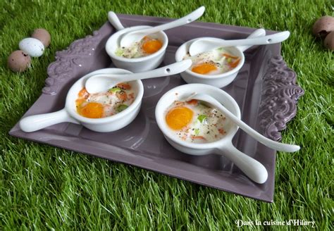 Oeufs de caille cocotte au saumon fumé Oeufs de caille Saumon fumé