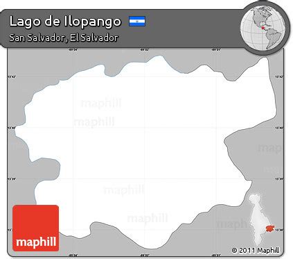 Free Gray Simple Map Of Lago De Ilopango Single Color Outside