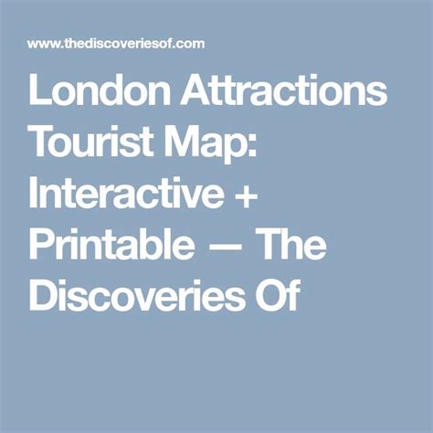 The London Attractions Tourist Map Interactive Printable