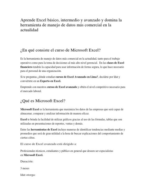 aprende excel básico pdf microsoft excel microsoft