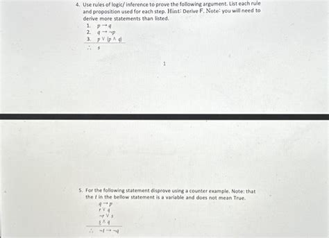 solved 4 use rules of logic inference to prove the