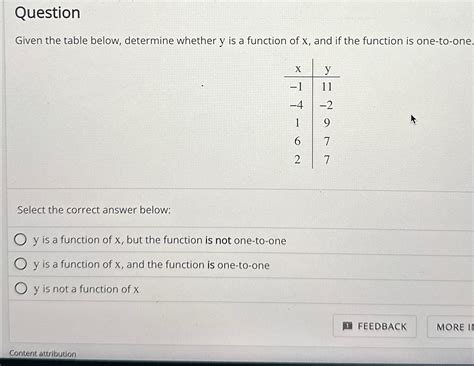 solved questiongiven the table below determine whether y