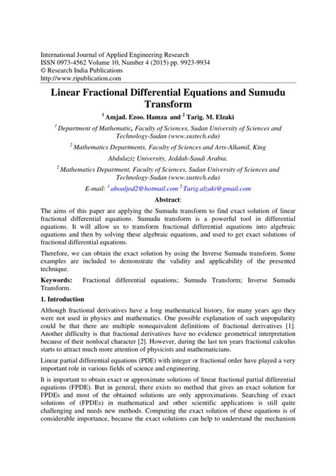 pdf linear fractional differential equations and sumudu transform