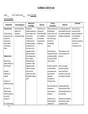 Ncp Diarrhea Docx Nursing Care Plan Name Level Section Group Date