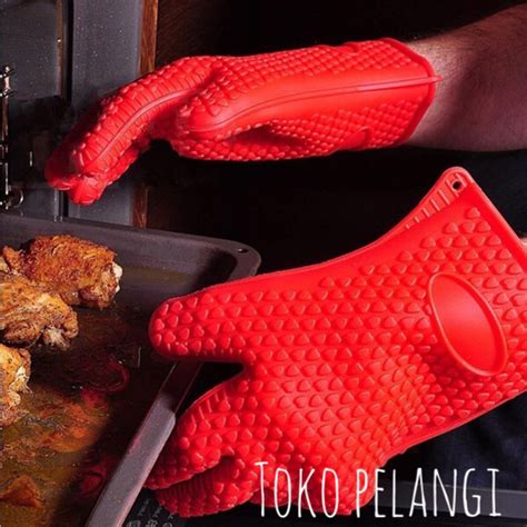 Jual SARUNG TANGAN MASAK OVEN ANTI PANAS SILICONE SILIKON Jakarta