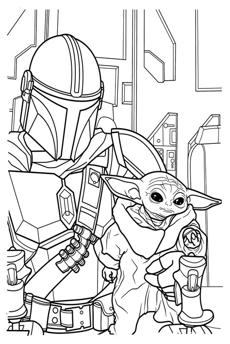 The Mandalorian Baby Yoda Coloring Page Free Printable 55 OFF