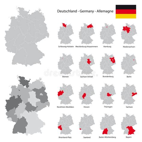El Mapa Detallado De La Alemania Con Las Regiones O Estados Y Ciudades