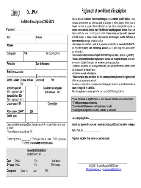 Remplissable En Ligne Rglement Et Conditions Dinscription Fax Email