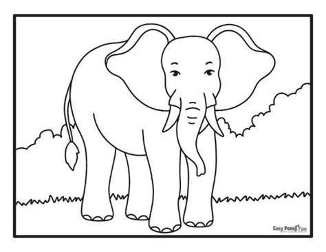 Printable Elephant Coloring Pages Sheets Easy Peasy And Fun