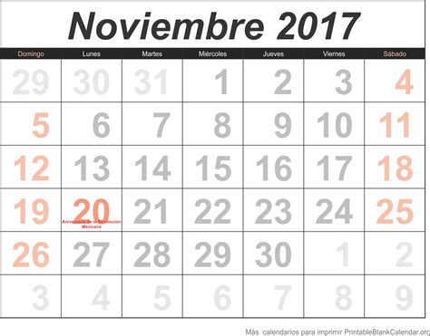 Calendario Noviembre 2017 Para Imprimir Colombia Bank2home