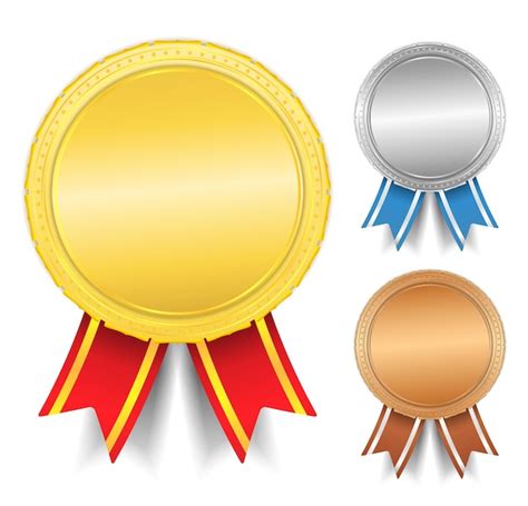 Medalhas De Ouro Prata E Bronze Vetor Premium