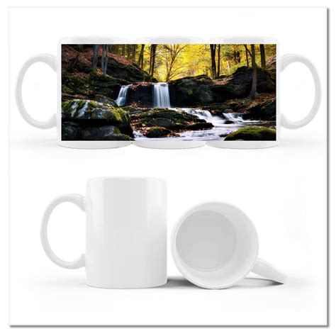 Kubek ceramiczny Jesienny wodospad 330 ml ZeSmakiem biały