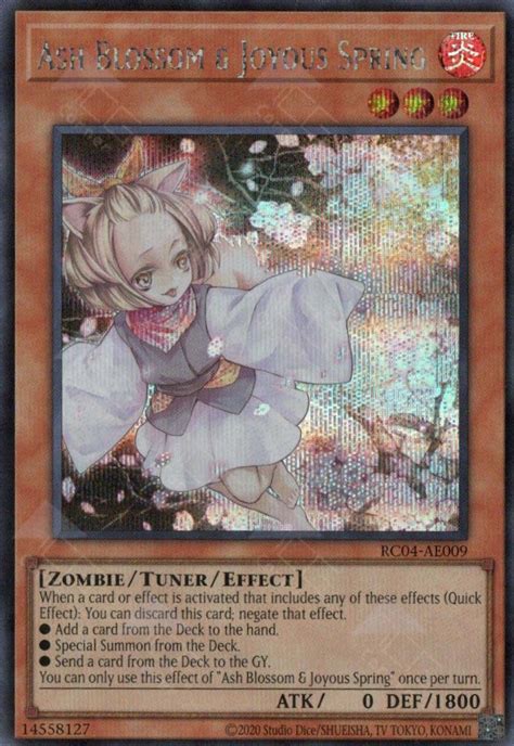 Ash Blossom Joyous Spring Secret Rare SR Yu Gi Oh Asia English RC04