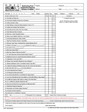 Pool Inspection Form Template