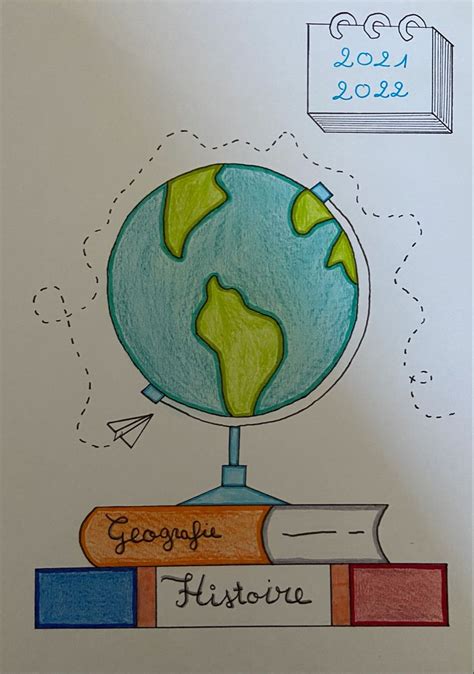 Page de garde géographique et histoire Dessin de couverture