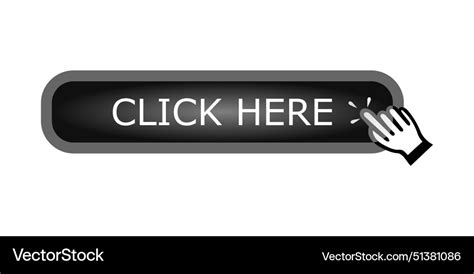 Click Here Button With Hand Pointer Clicking Vector Image