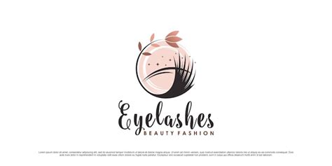 Premium Vector Beauty Eyelashes Logo Design Template With Leaf