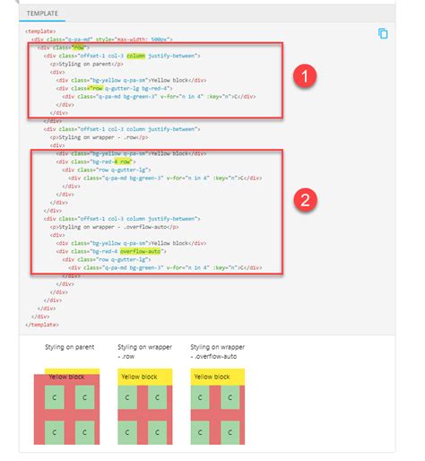 html row and columns with 1 element stack overflow