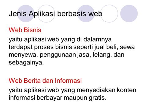 Jenis Jenis Aplikasi Berbasis Web
