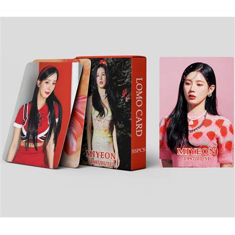 55 Pcs Gidle Members Miyeon Solo Concept Fan Made Lomo Photocard Etsy