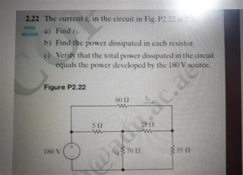 Solved 2 22 The Current In The Circuit In Fig