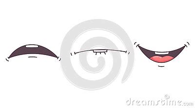 Mouth Animation Funny Cartoon Mouths Set With Expression Cartoon
