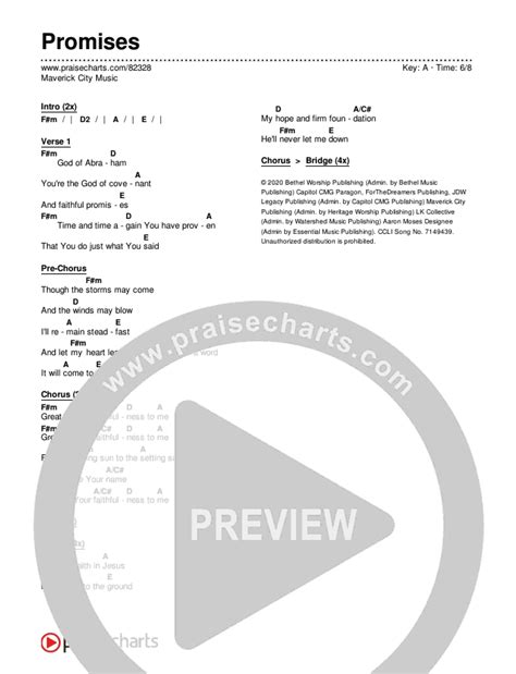 Promises Chords PDF Maverick City Music PraiseCharts