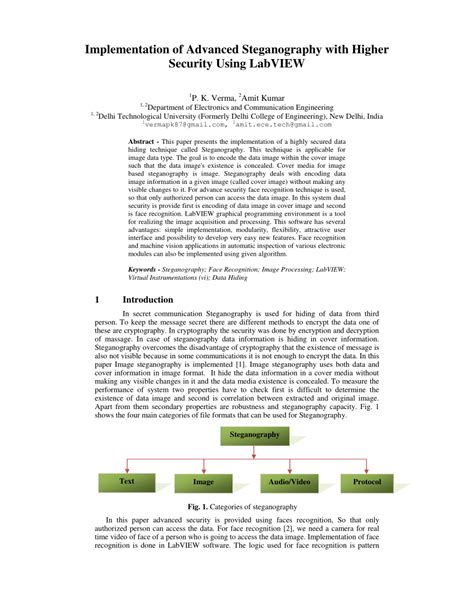 pdf implementation of advanced steganography with higher security using labview