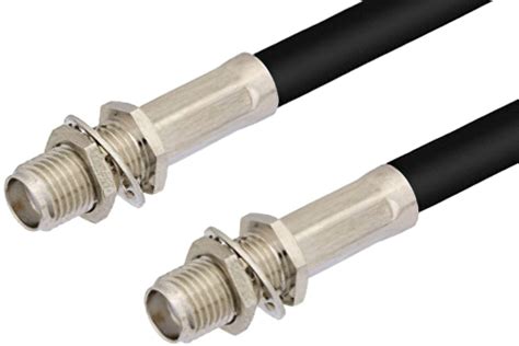 SMA Female Bulkhead To SMA Female Bulkhead Cable Using RG58 Coax LF Solder