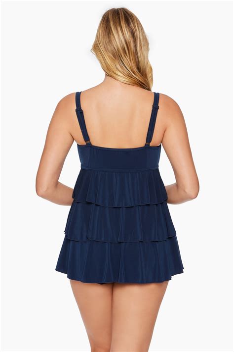 Longitude Triple Tier Long Torso Swim Dress Longitude Swim
