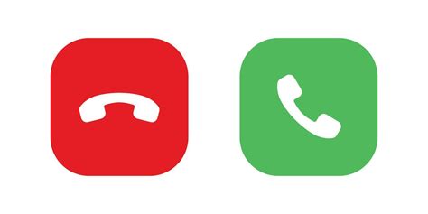 Phone Call Icon Accept Calling And Decline Isolated On Square Button
